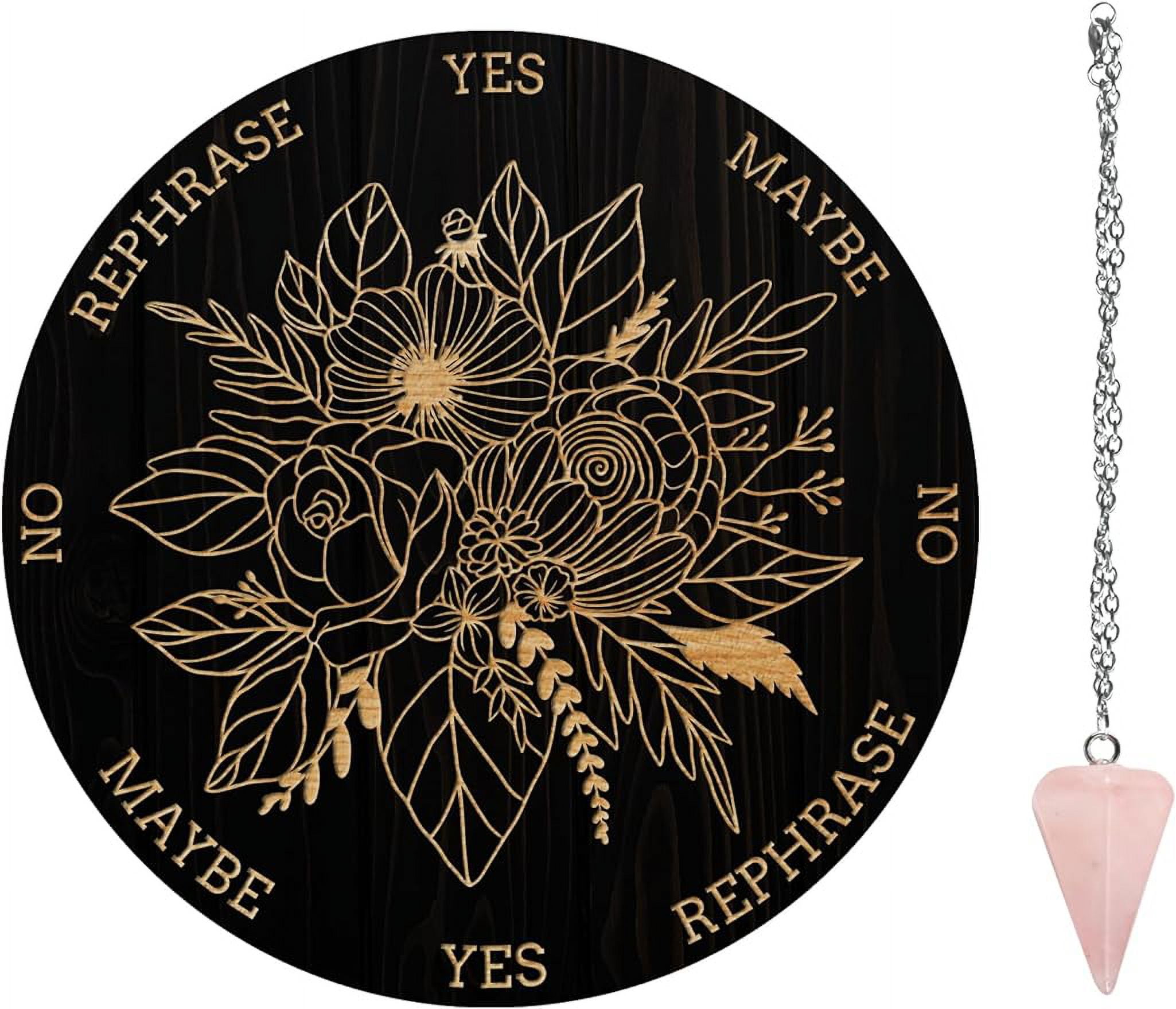 Pendulum Board Set Wooden Dowsing Divination Board Metaphysical Message ...