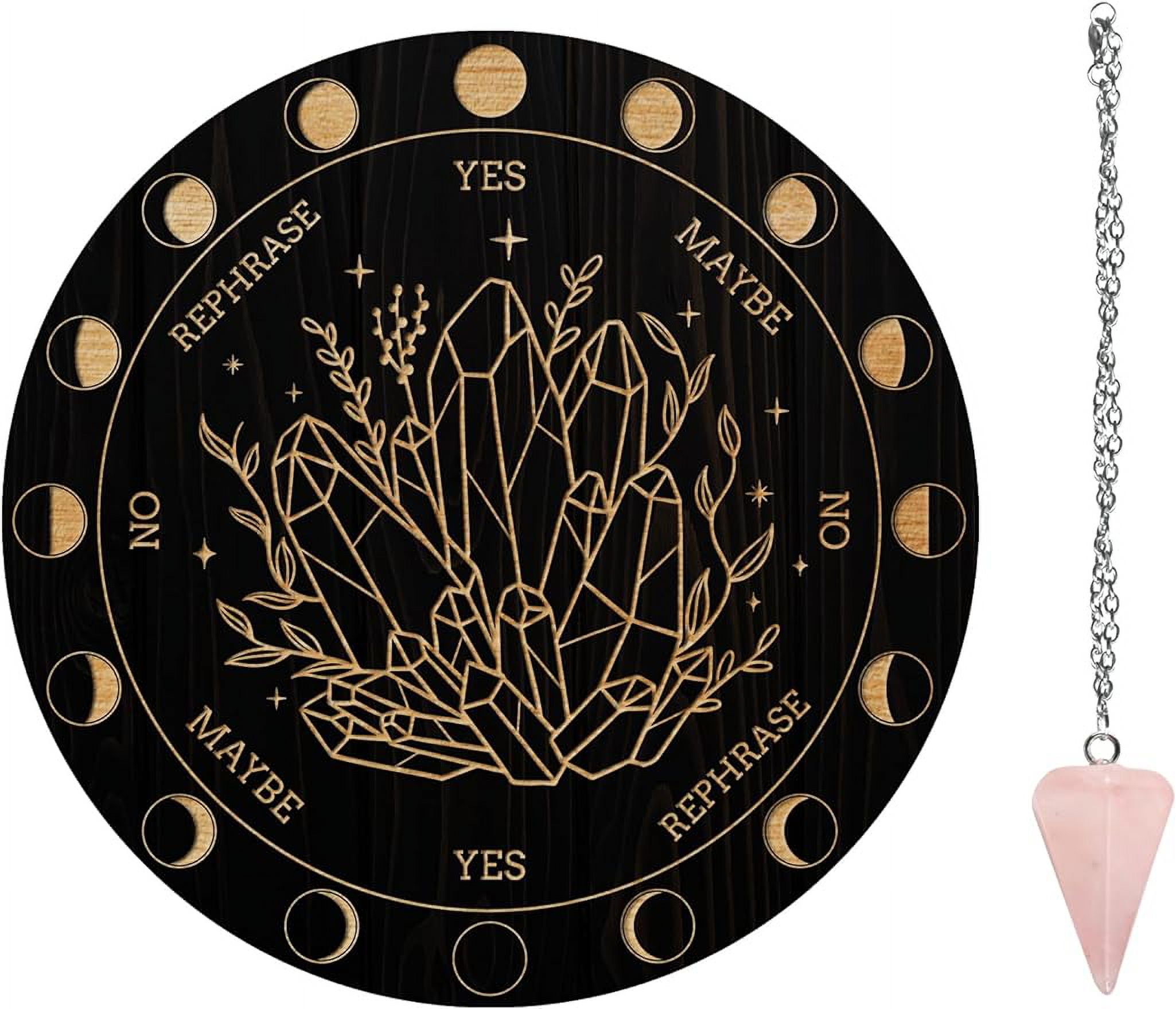 Pendulum Board Set Wooden Dowsing Divination Board Metaphysical Message ...