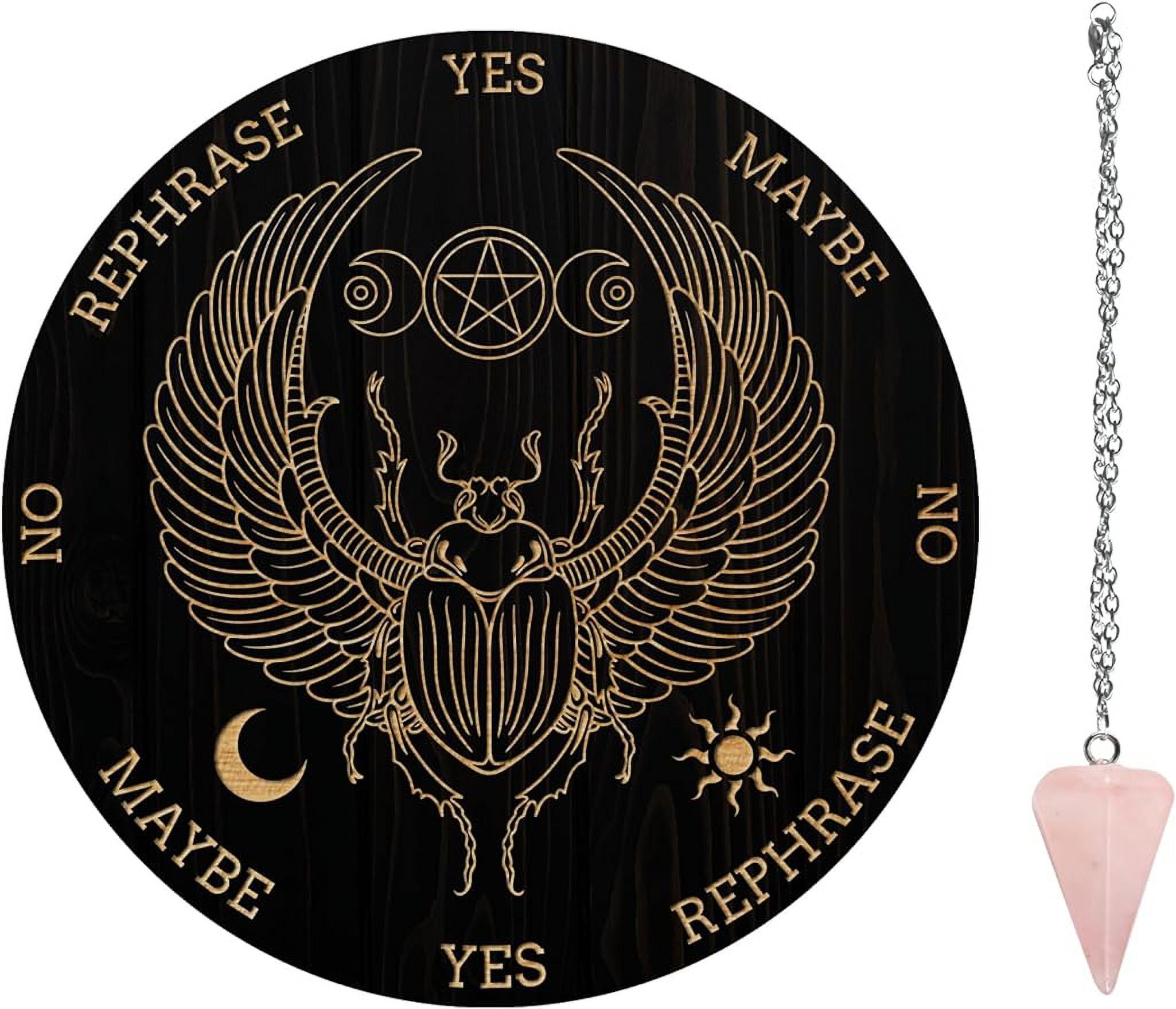 Pendulum Board Set Wooden Dowsing Divination Board Metaphysical Message ...