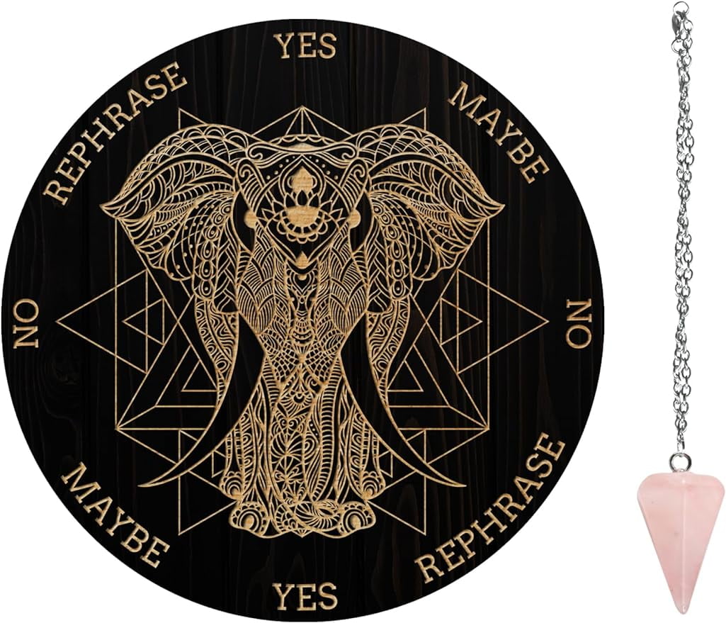 Pendulum Board Set Wooden Dowsing Divination Board Metaphysical Message ...