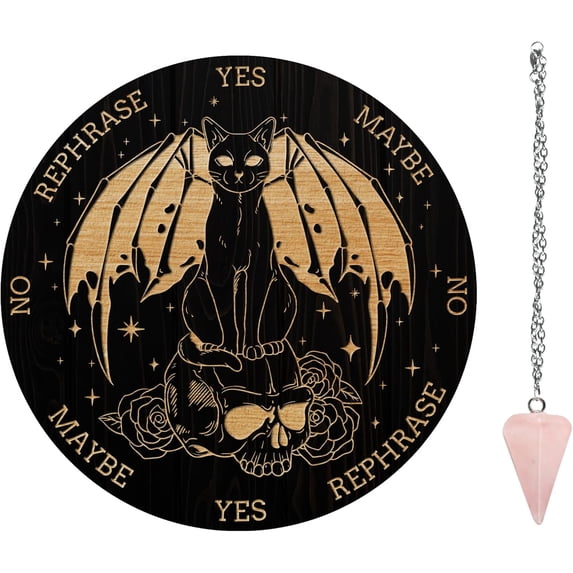 Pendulum Board Set Wooden Dowsing Divination Board Metaphysical Message ...
