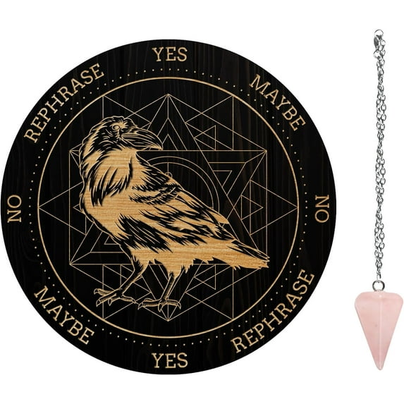 Pendulum Board Set Wooden Dowsing Divination Board Metaphysical Message ...