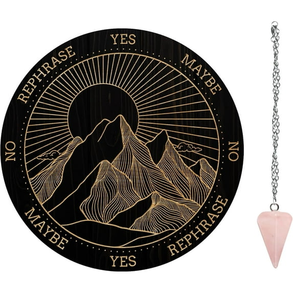 Pendulum Board Set Wooden Dowsing Divination Board Metaphysical Message ...