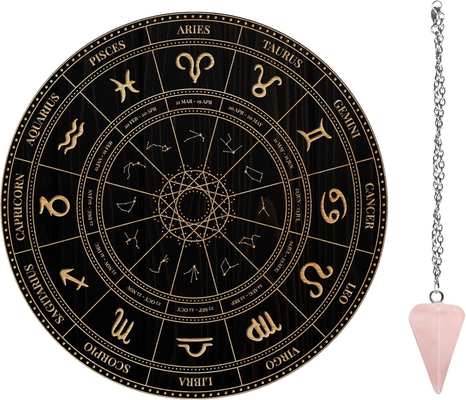 Pendulum Board Set Wooden Dowsing Divination Board Metaphysical Message ...