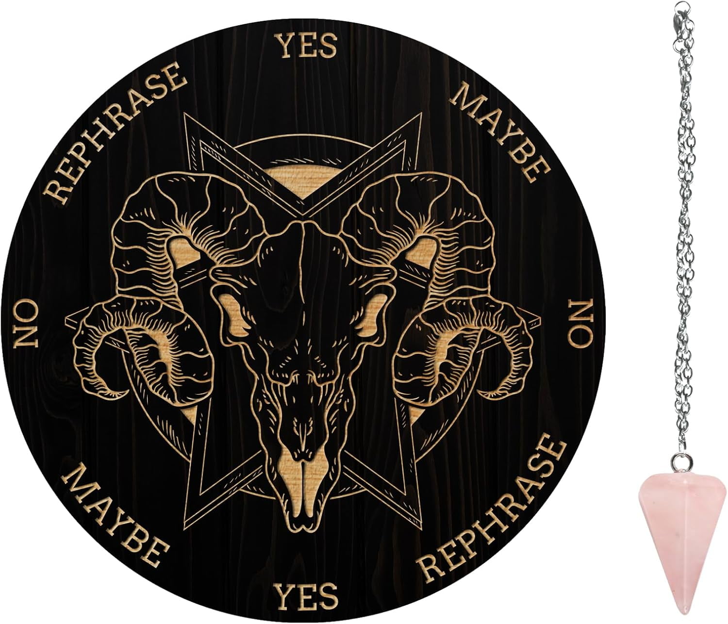 Pendulum Board SetWooden Dowsing Divination Board Metaphysical Message ...