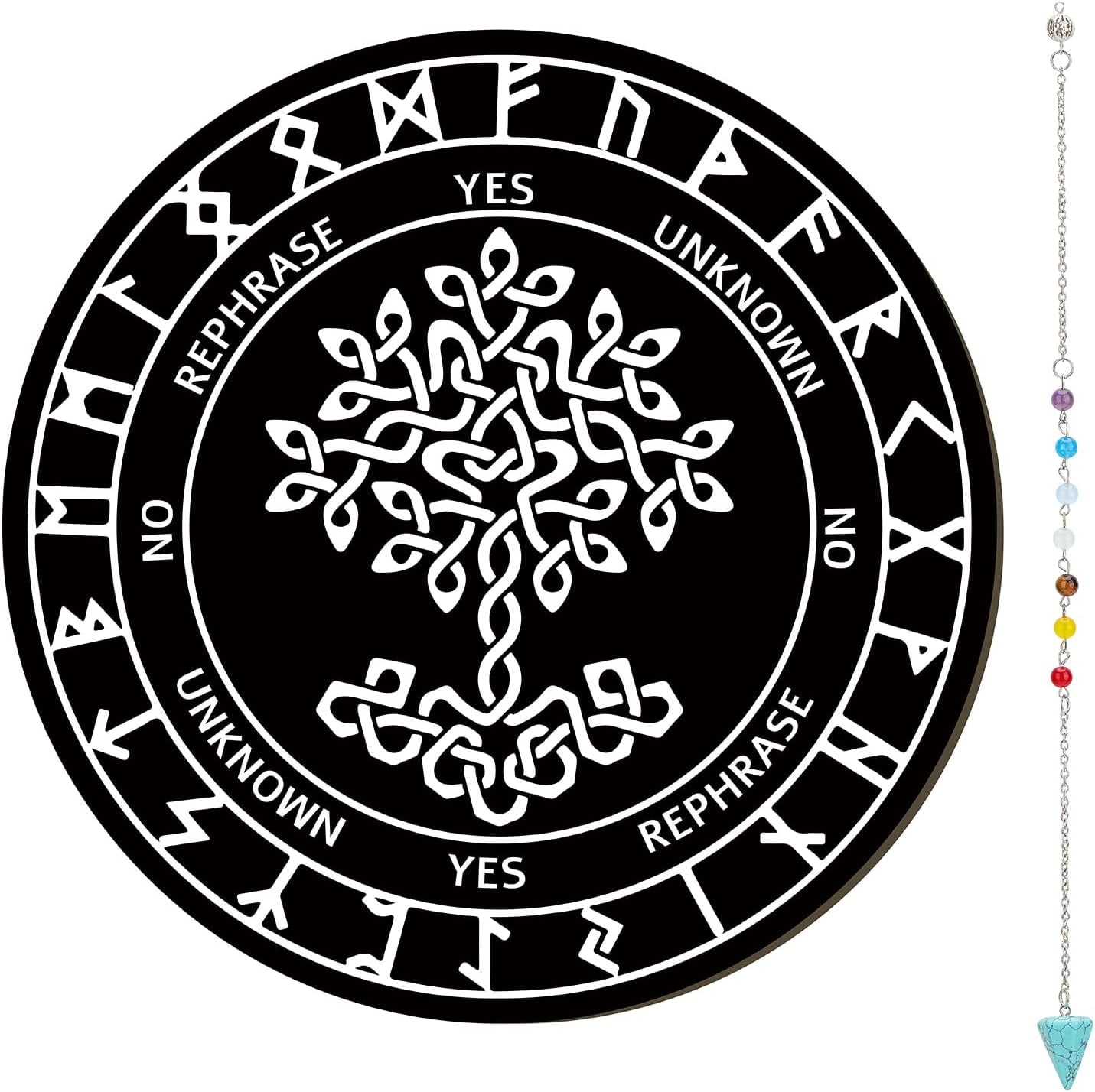 Pendulum Board Tree of Life Wooden Dowsing Divination Board with 7 ...