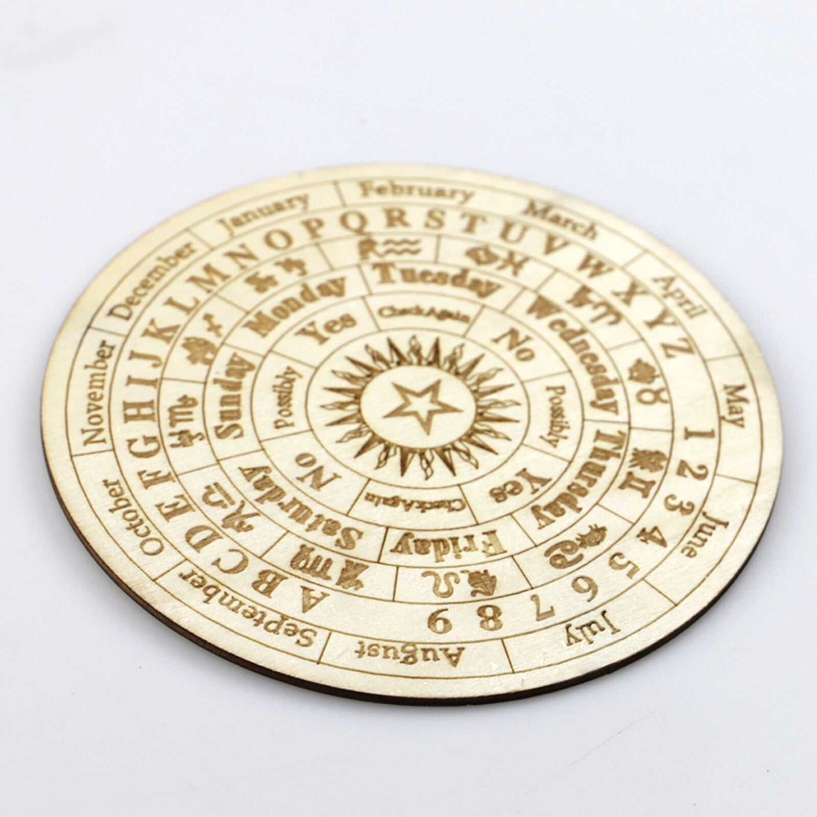 Pendulum Board,Wooden Divination Round Wiccan Altar Witchcraft Round ...