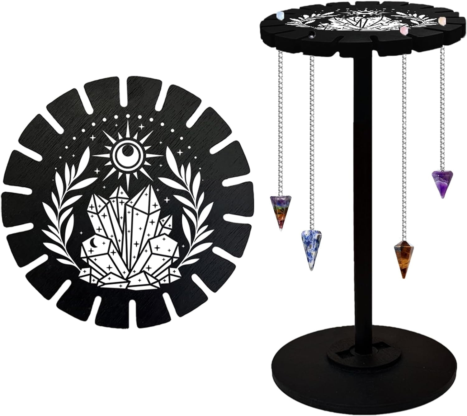 Pendulum Display Stand Crystal Display Shelf Leaf Pendulum Stand Wooden ...