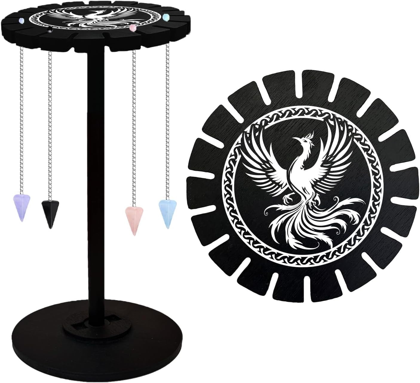 Pendulum Display Stand Wooden Crystal Display Shelf Wiccan Crystal ...