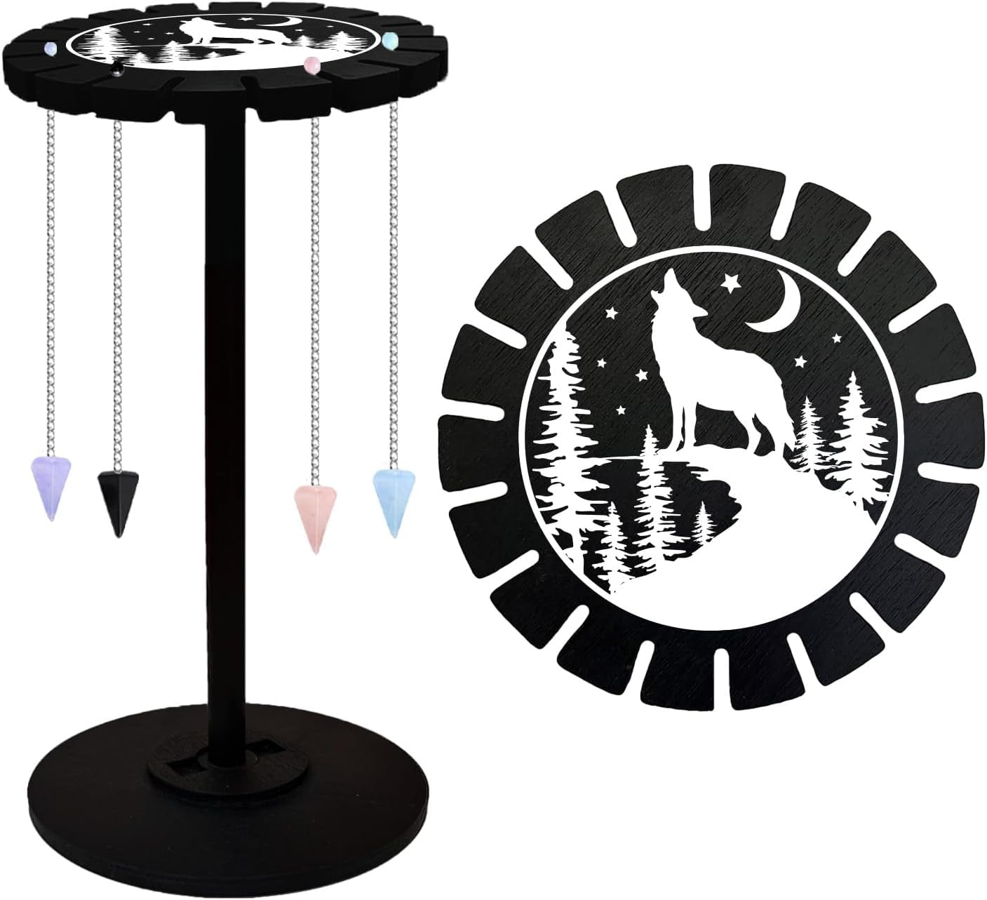 Pendulum Display Stand Wooden Crystal Display Wiccan Crystal Holder ...