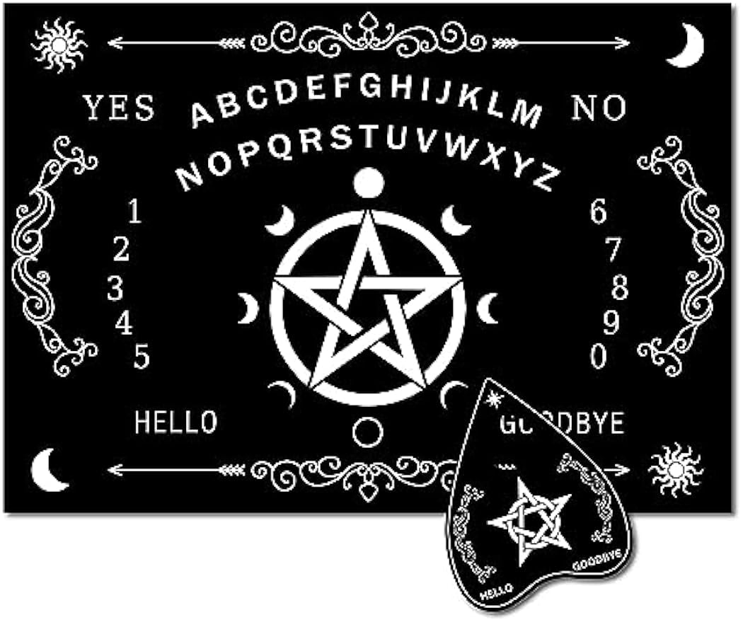 Pendulum Dowsing Divination Board with Planchette Black Rectangle Star ...