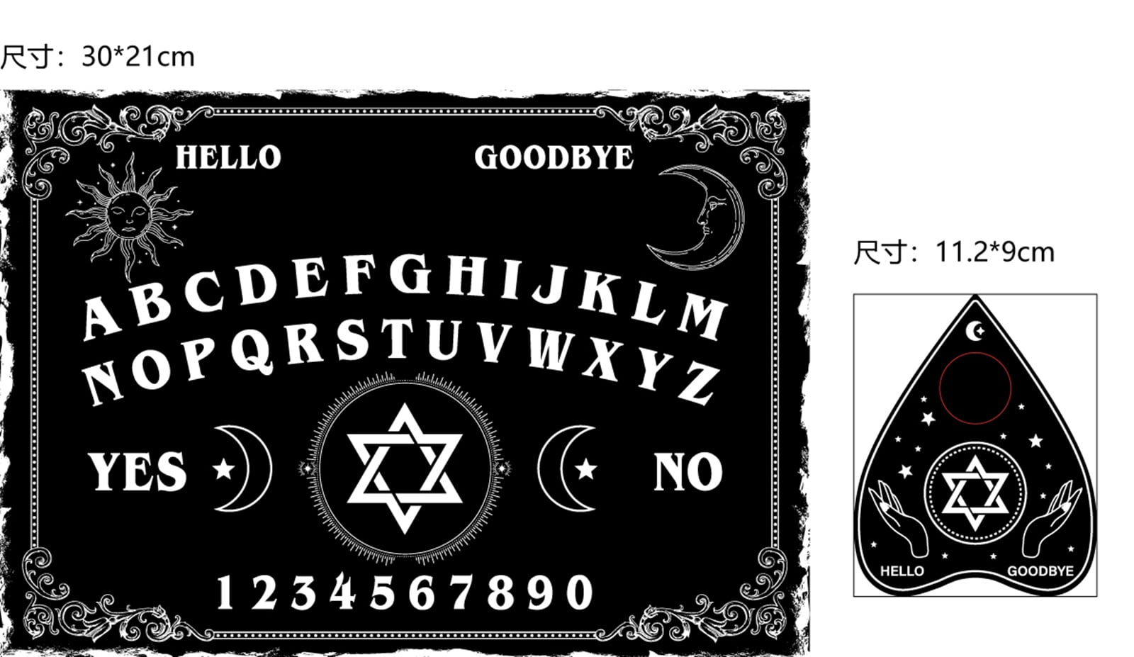 Pendulum Dowsing Divination Board Set Rectangle Talking Board 11.2~30x9 ...