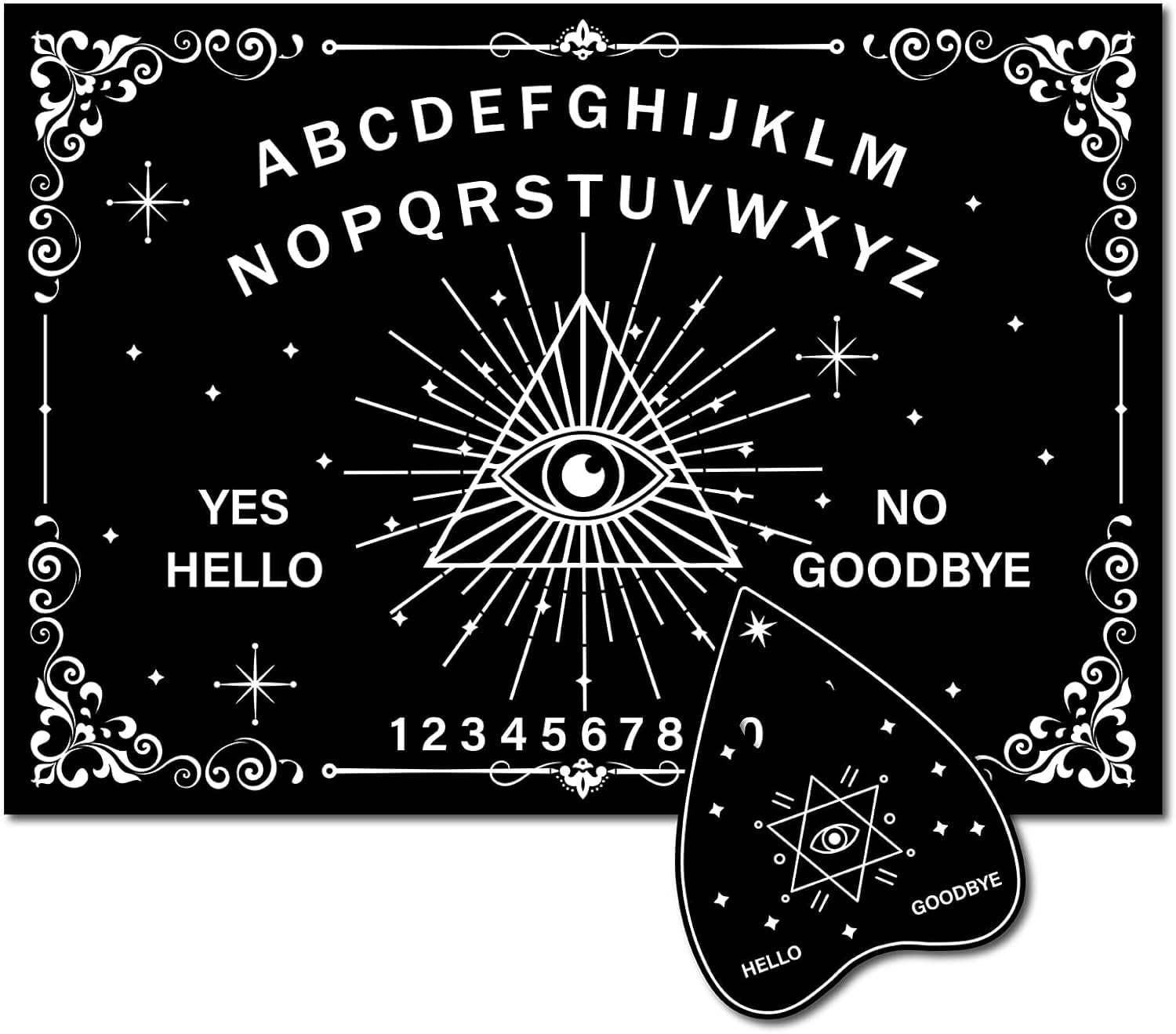 Pendulum Dowsing Divination Board Set Wooden Spirit Board Black Talking ...