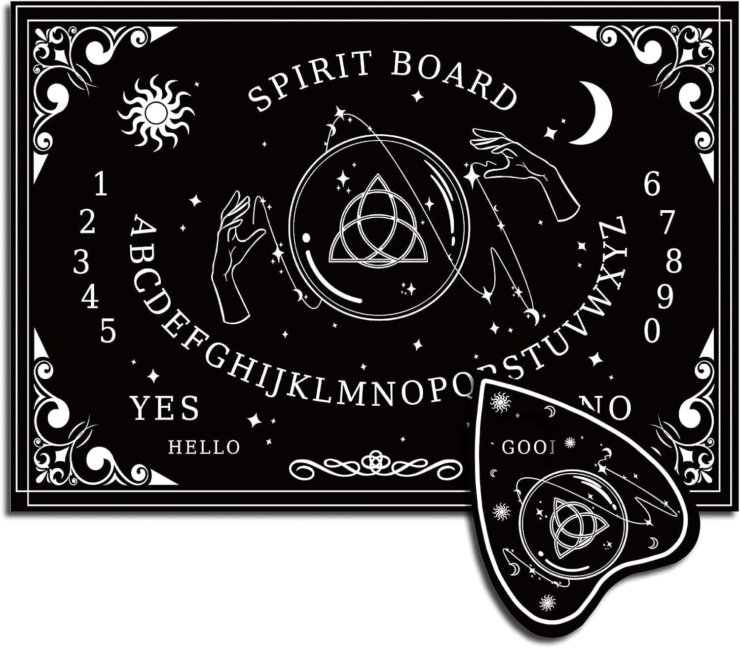 Pendulum Dowsing Divination Board Set Wooden Spirit Board Black Talking ...