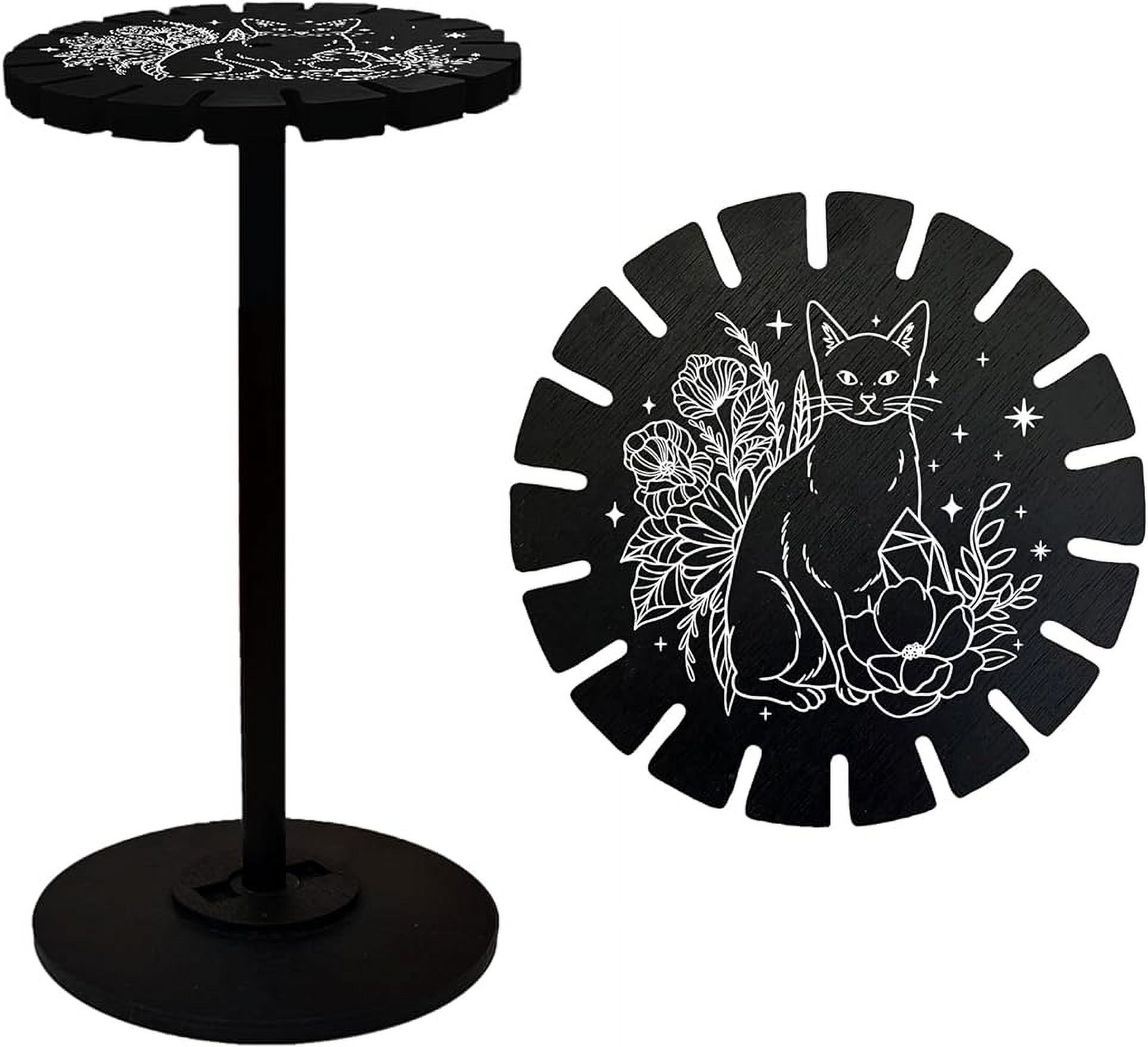 Pendulum Holder Crystal Shelf Wooden Pendulum Wheel Display Rack Black ...