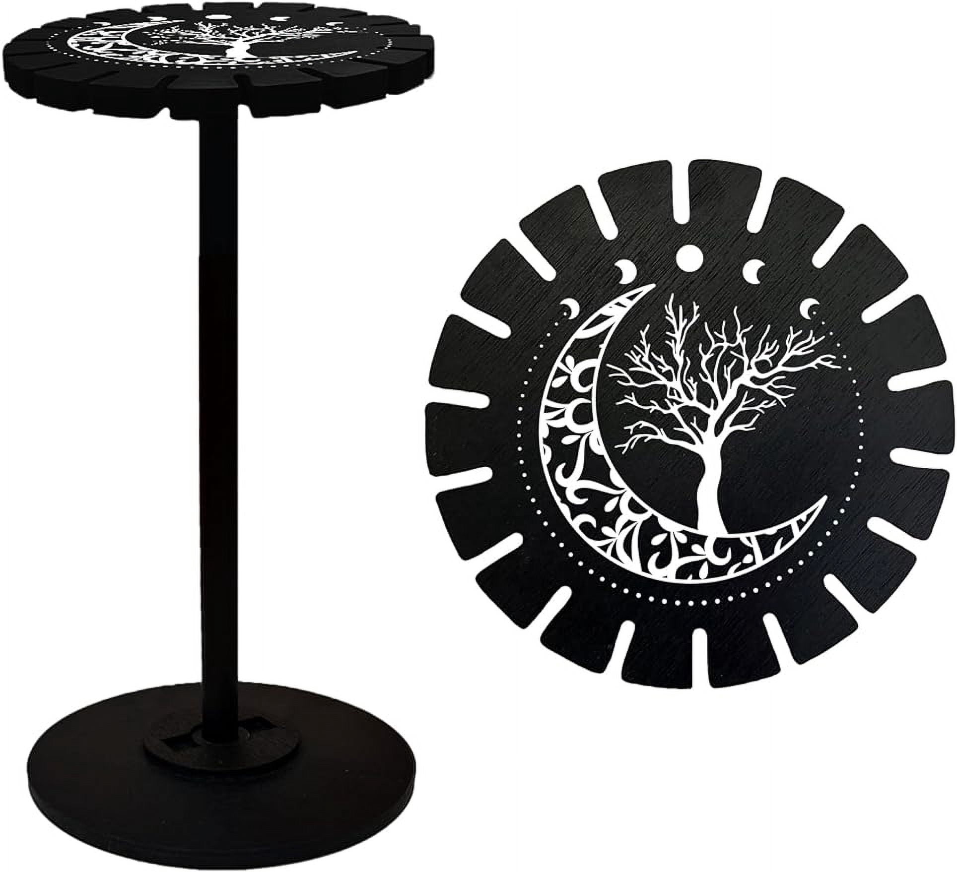 Pendulum Holder Crystal Shelf Wooden Pendulum Wheel Display Rack Black ...