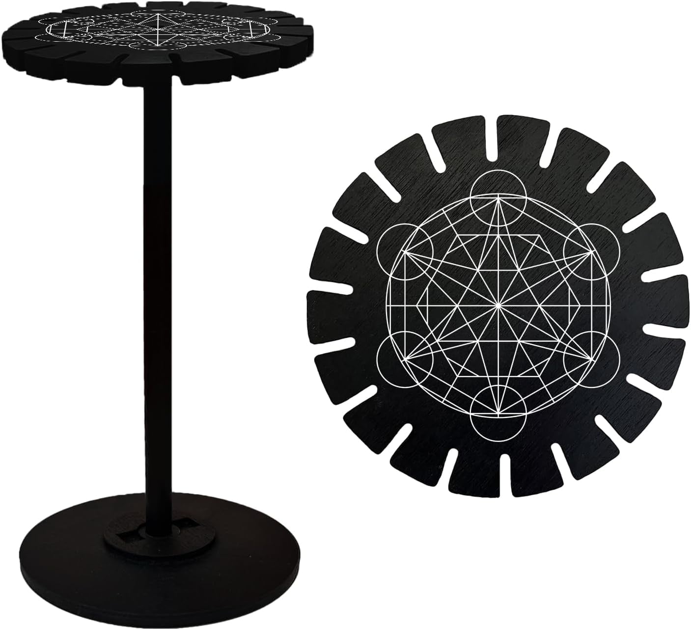 Pendulum Holder Crystal Shelf Wooden Pendulum Wheel Display Rack Black ...