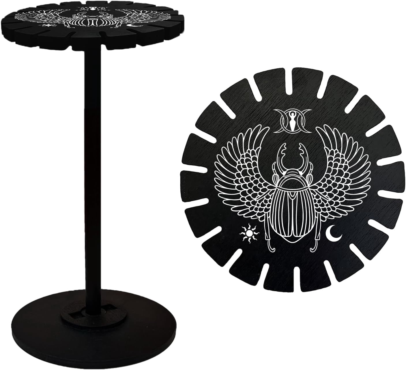 Pendulum Holder Crystal Shelf Wooden Pendulum Wheel Display Rack Black ...