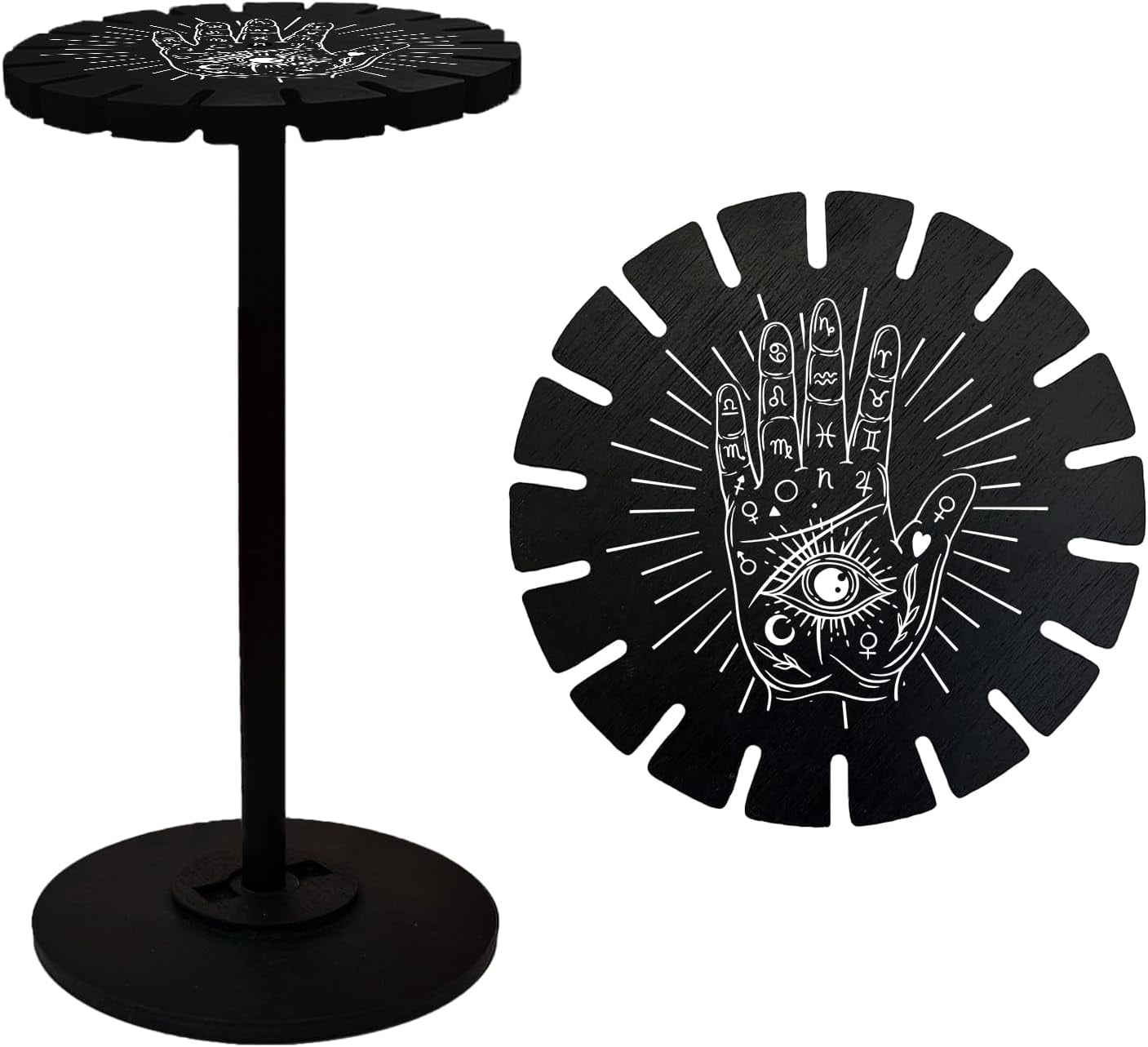 Pendulum Holder Crystal Shelf Wooden Pendulum Wheel Display Rack Black ...