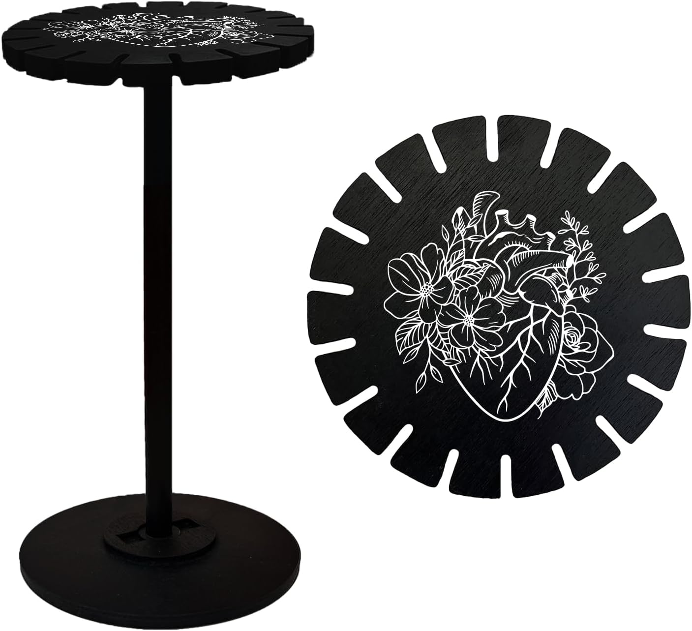 Pendulum Holder Crystal Shelf Wooden Pendulum Wheel Display Rack Black ...