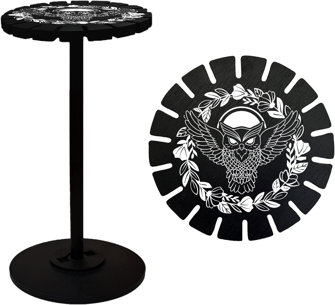 Pendulum Holder Crystal Shelf Wooden Pendulum Wheel Display Rack Black ...