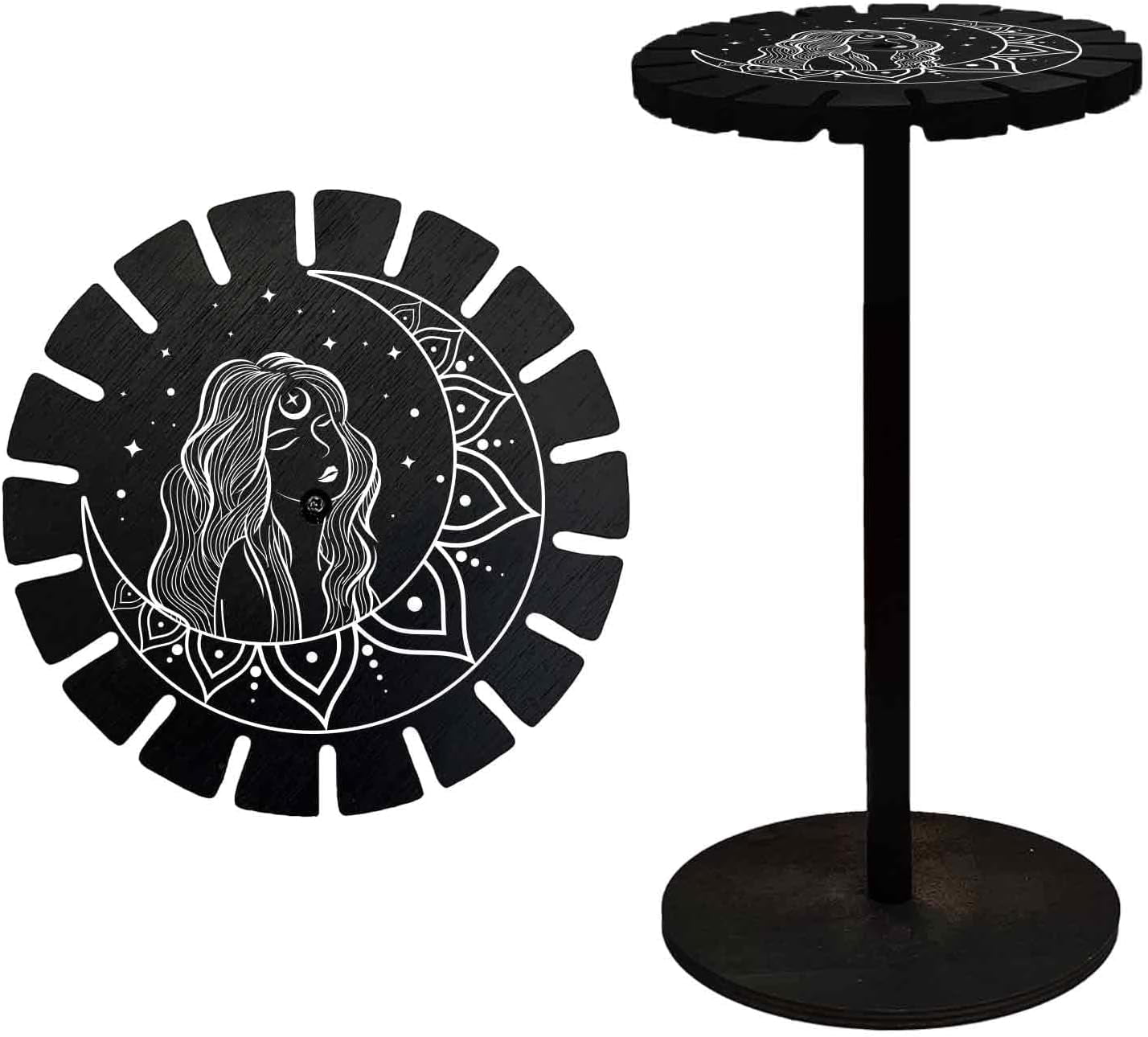 Pendulum Holder Stand Crystal Display Shelf Black Goddess Moon Wooden ...