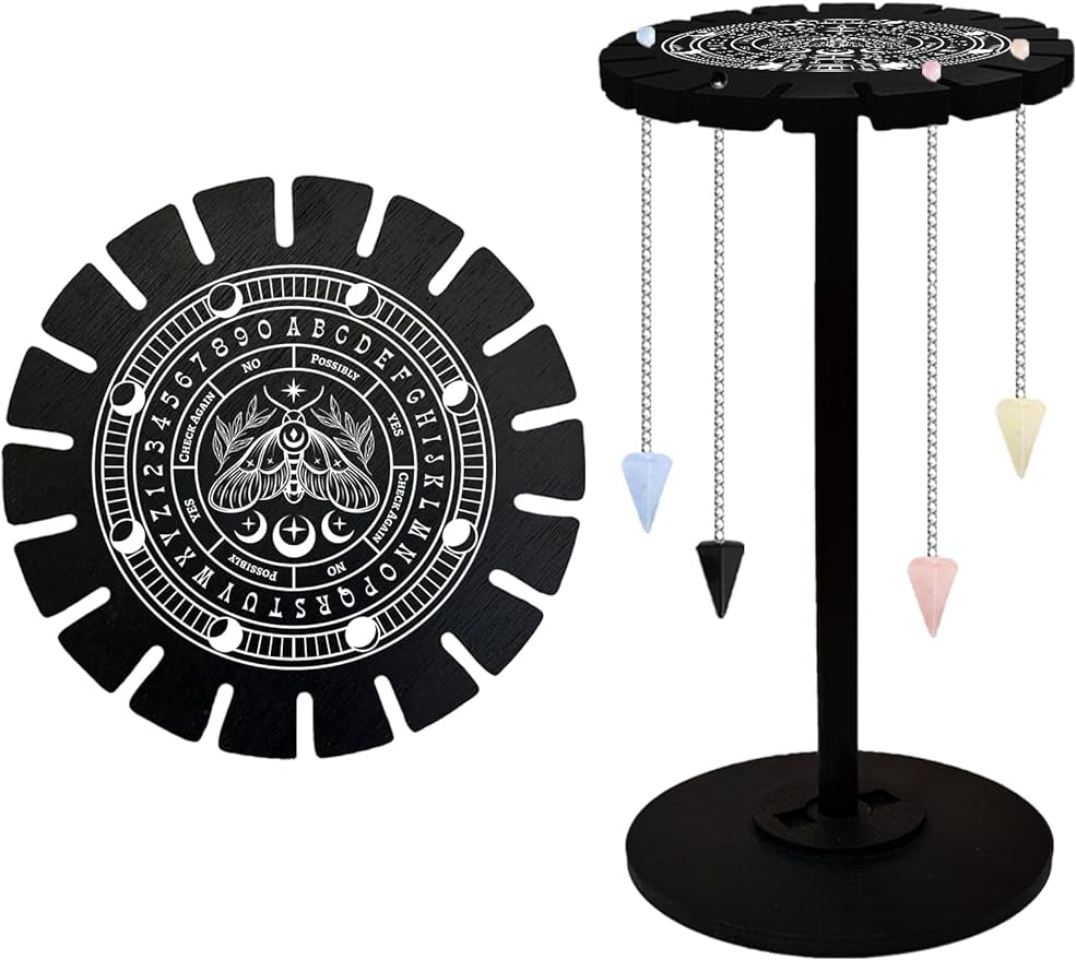 Pendulum Stand Moth Crystal Display Shelf Wooden Pendulum Holder Rack ...