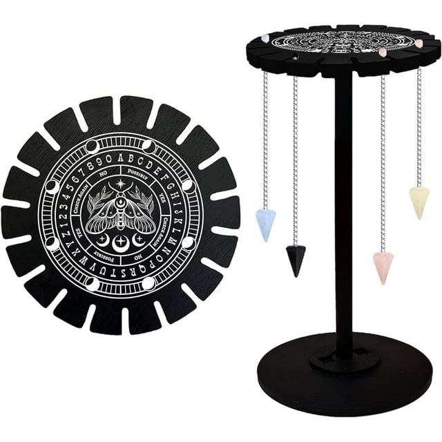 Pendulum Stand Moth Crystal Display Shelf Wooden Pendulum Holder Rack ...