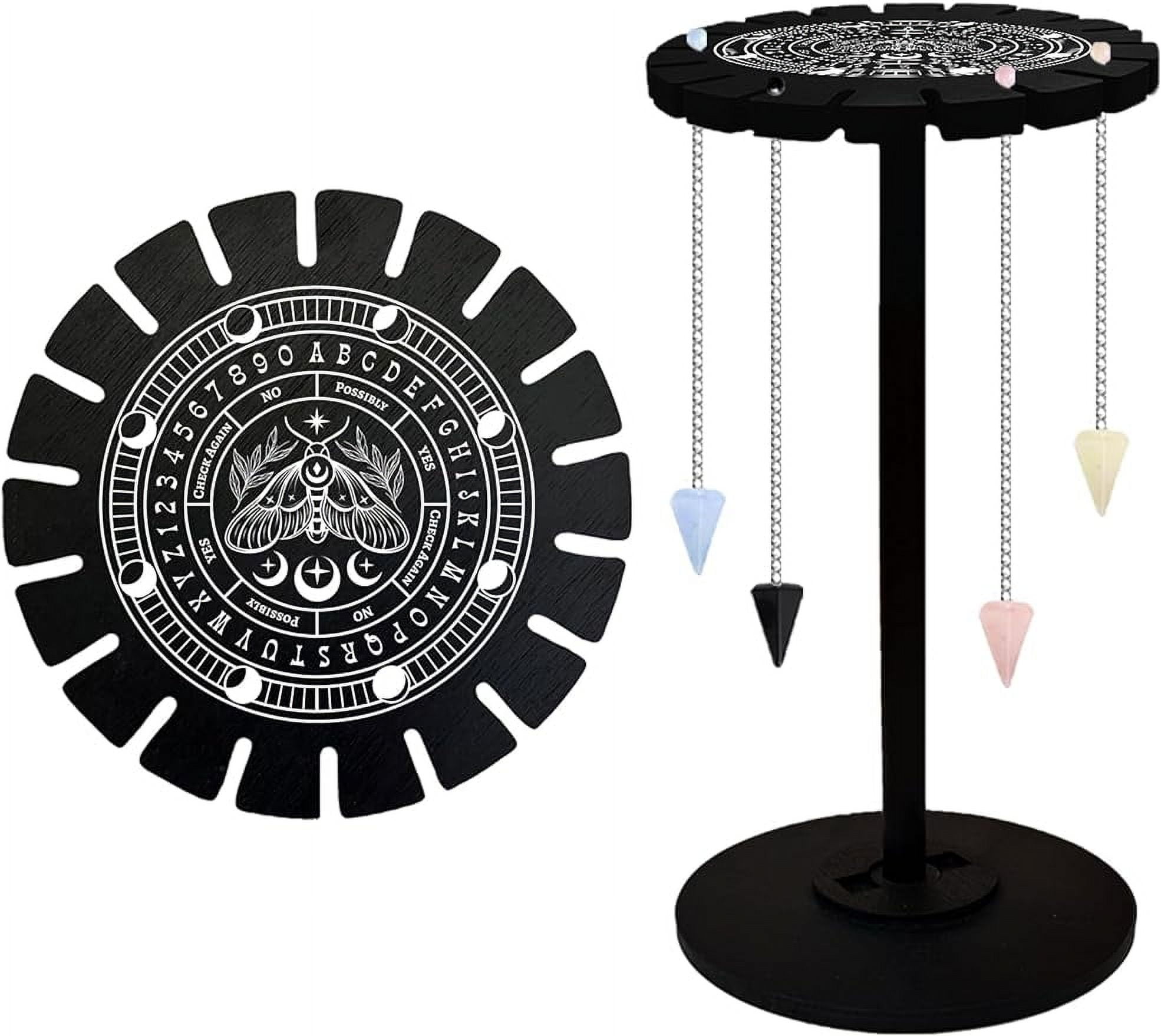 Pendulum Stand Moth Crystal Display Shelf Wooden Pendulum Holder Rack ...