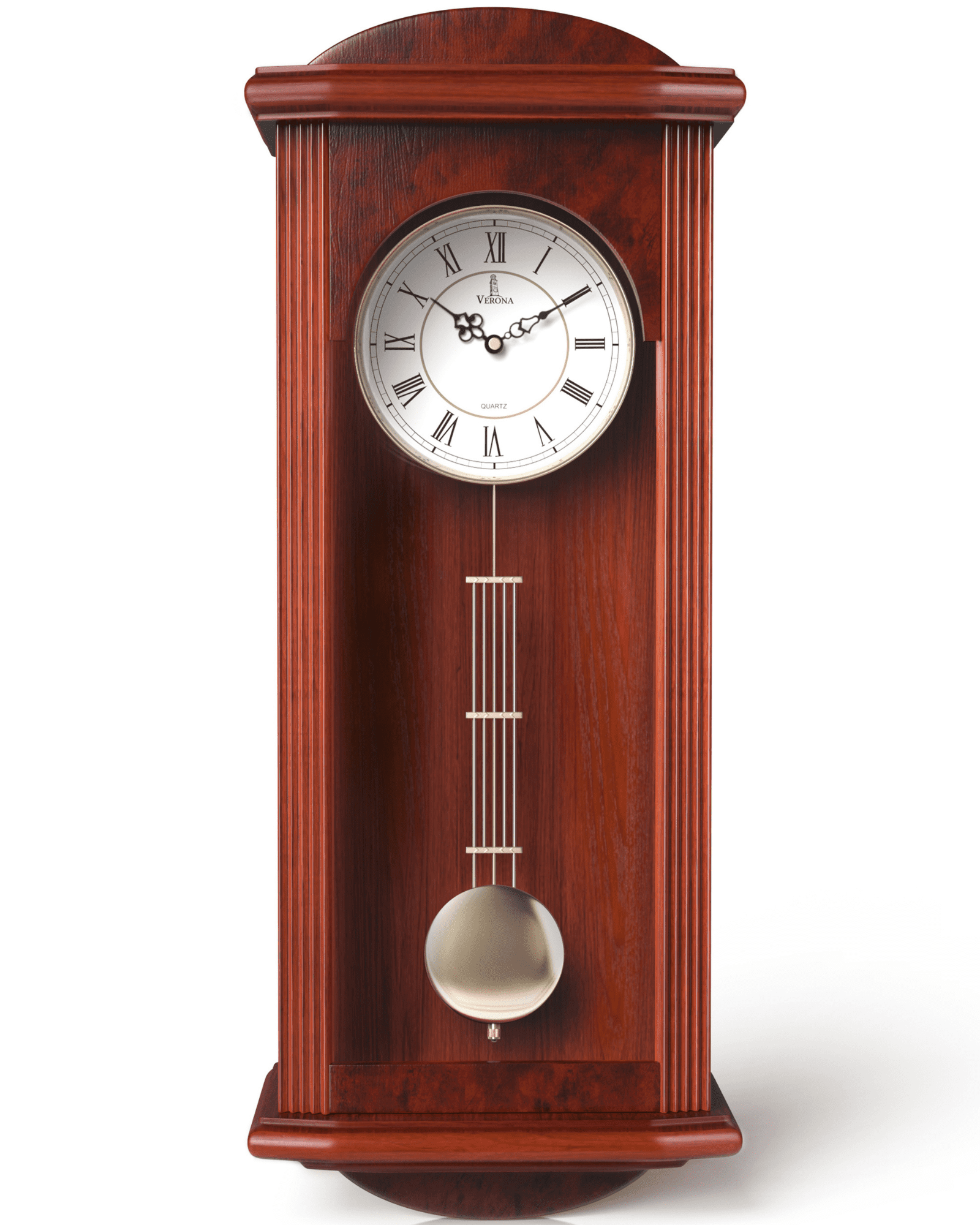 Pendulum Wall Clock, Silent Decorative Wood Clock with Swinging ...