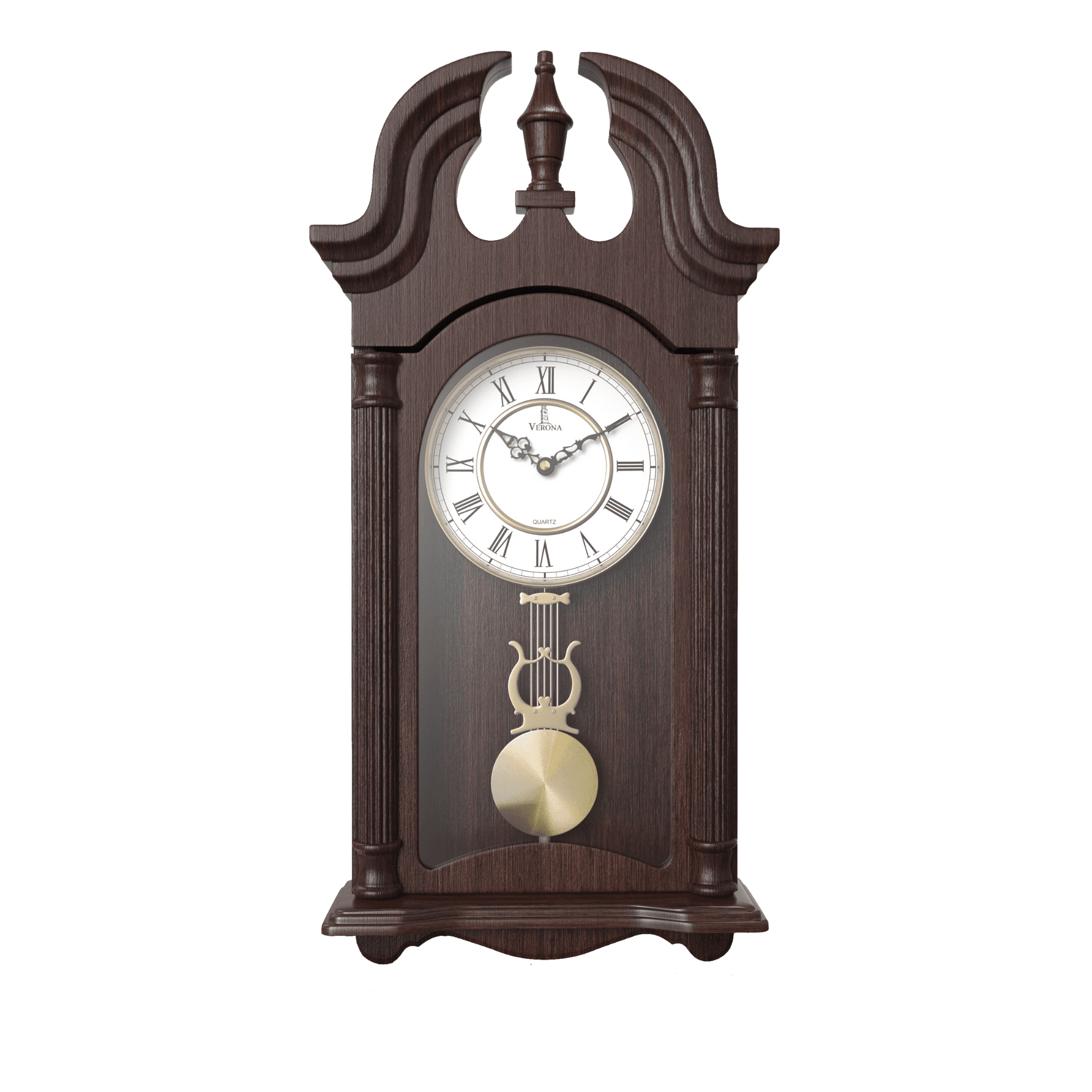 Pendulum Wall Clock, Silent Decorative Wood Pendulum Clock with ...