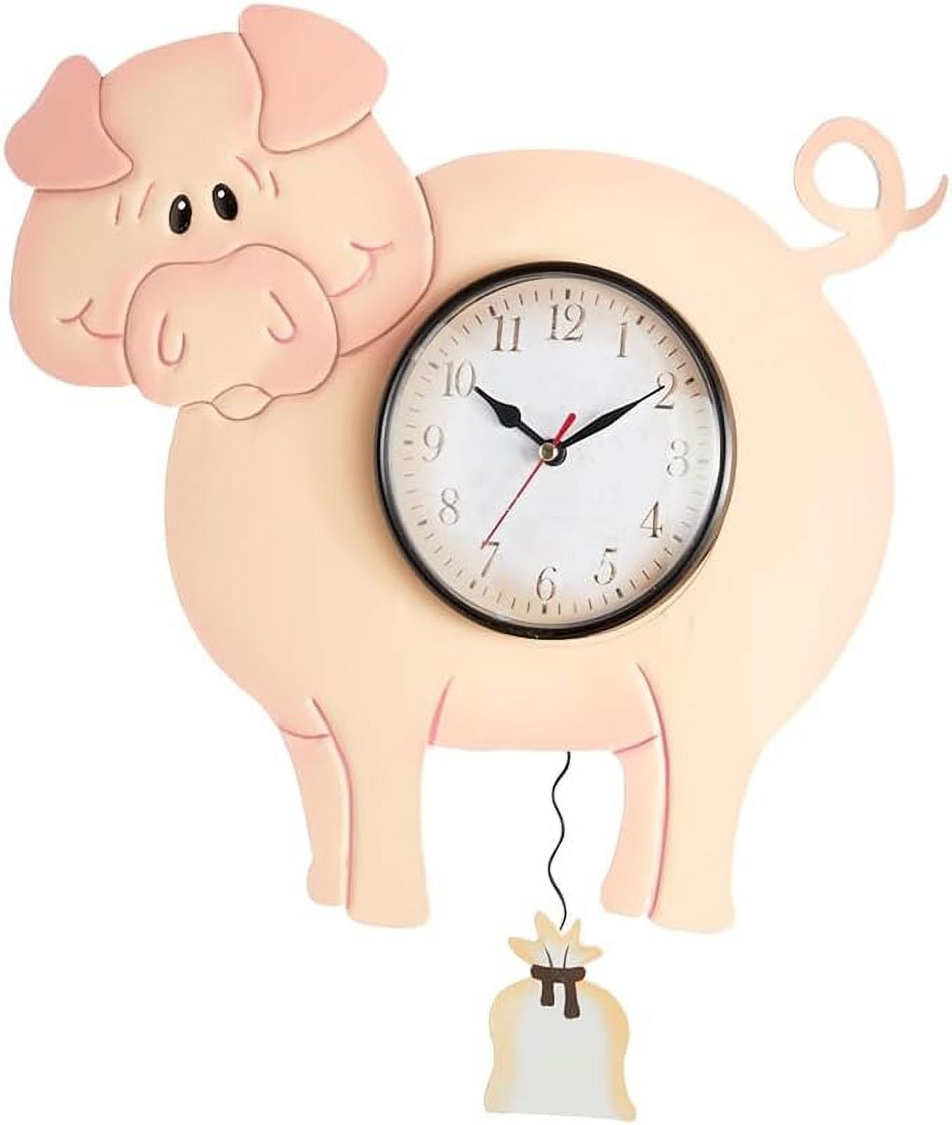 Pendulum Wall Clocks - Rustic Farmhouse Kitchen Clock - Pig - Walmart.com