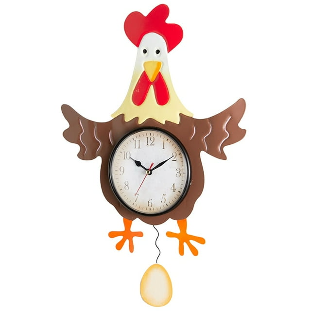Clock Pendulum Country Theme Cow Pig Barn Rooster - Rooster - Walmart.com