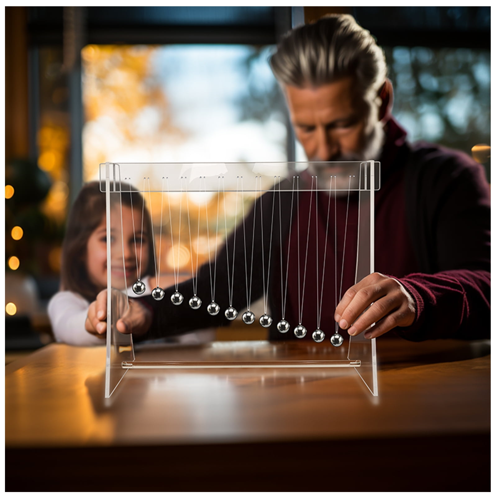 Pendulum Wave Mach Wave :wavemachine of mach,12 Balls Desktop Decoration for Home, Office, Etc ...