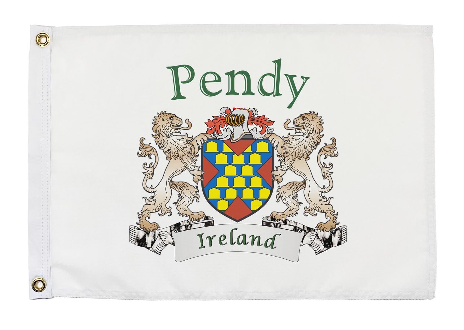 Pendy Irish Coat of Arms Small White Flag - 16"x10.5" inches - Walmart.com