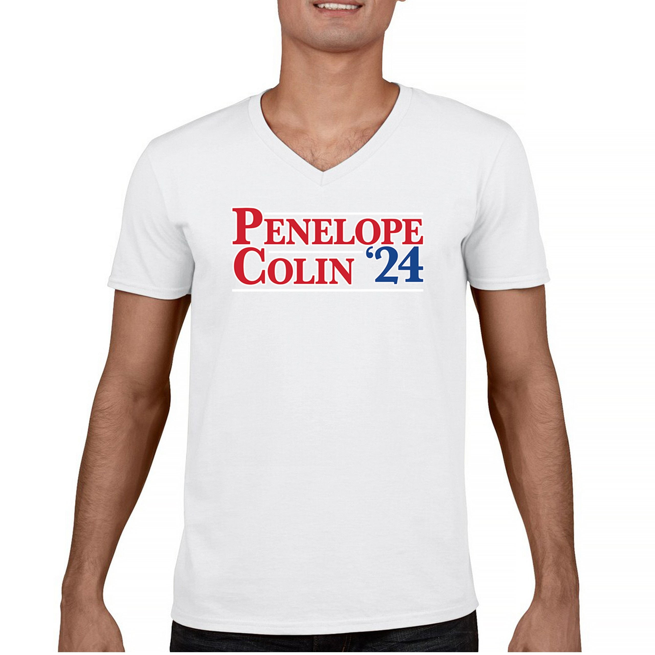 Penelope Colin 2024 V-Neck T-shirt Funny Presidential Election Humor ...