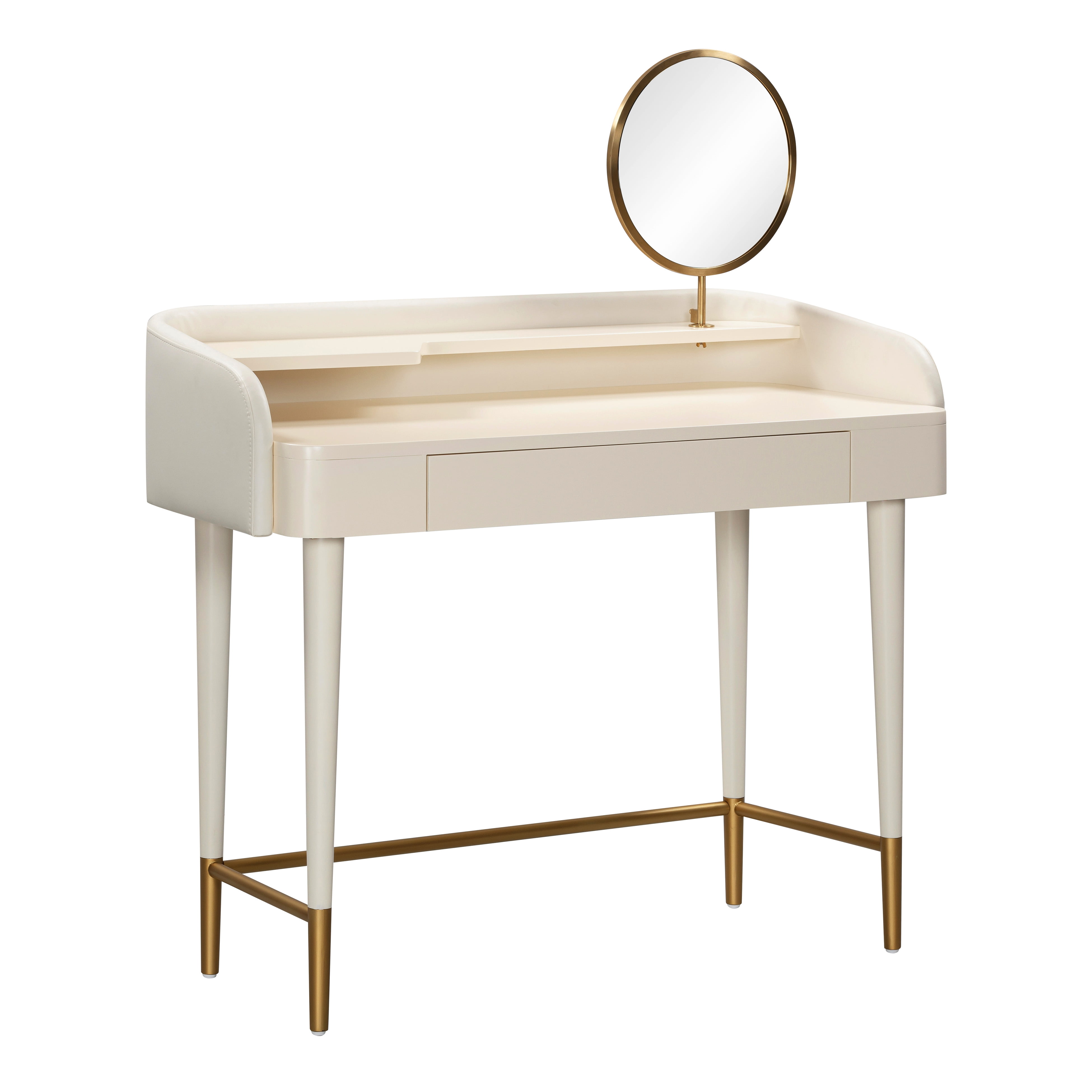 Penelope Cream Vegan Leather Wrapped Vanity Desk - Walmart.com