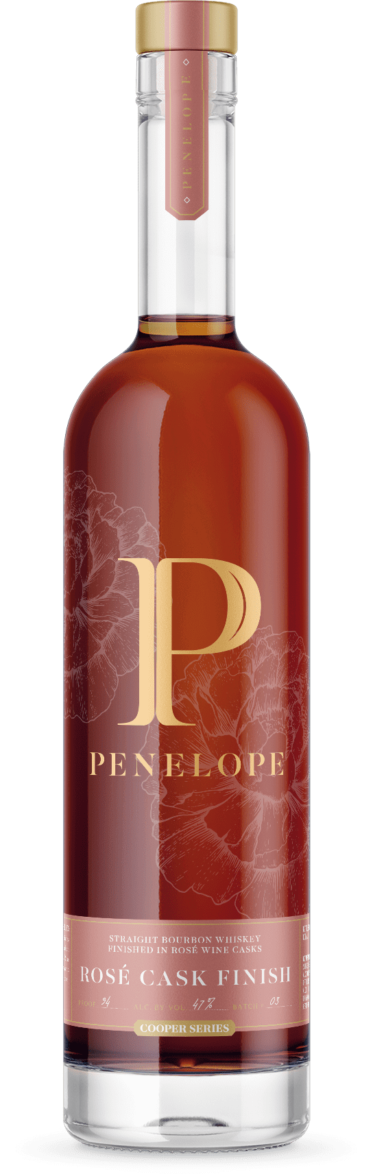 Penelope, Rose Cask Finish Bourbon, 47% ABV, 750ml Glass Bottle ...