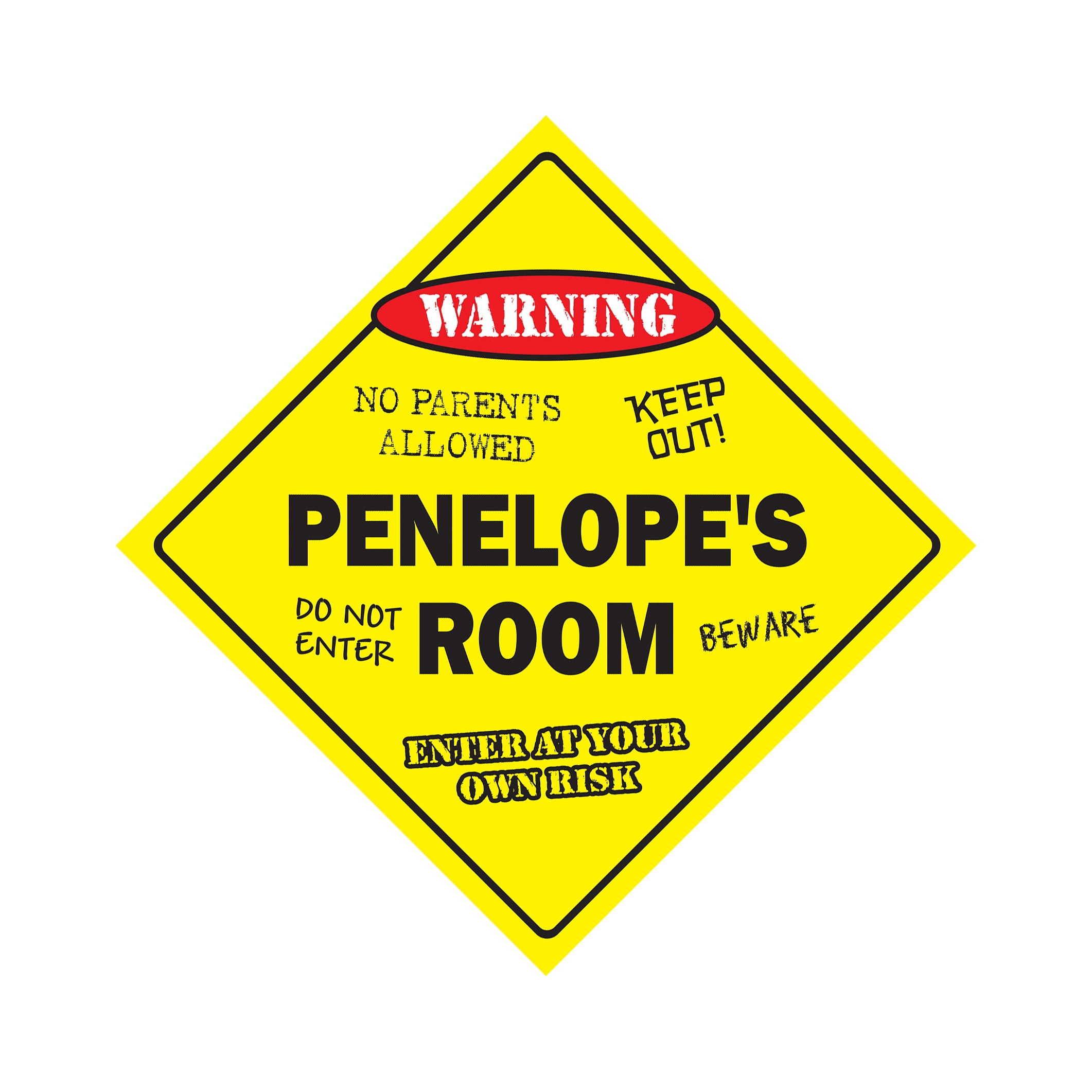 Penelope's Room Sign Crossing Zone Xing | Indoor/Outdoor | 20" Tall ...