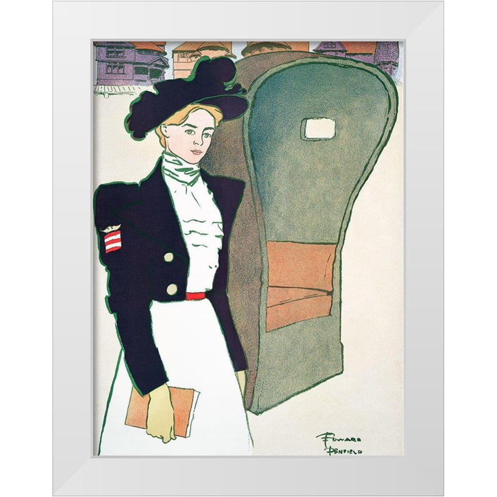Penfield, Edward 19x24 White Modern Wood Framed Museum Art Print Titled ...