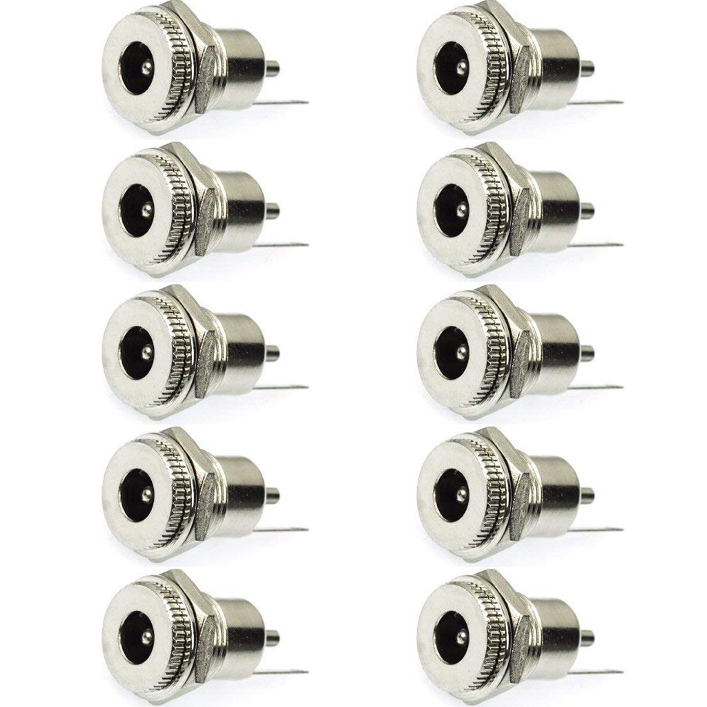 Pengug 10Pcs Female DC Power Jack Plug 5.5 x 2.1mm Panel Mount Socket ...