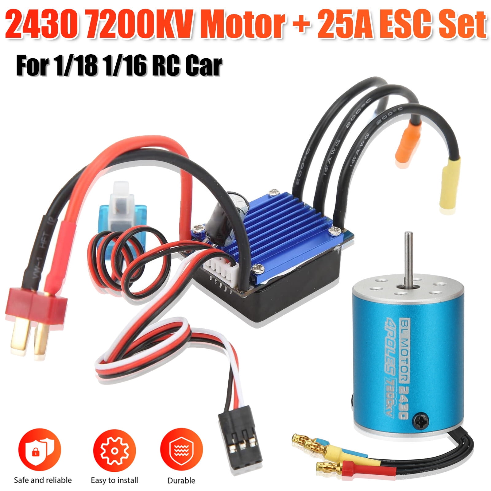 Pengug 2430 7200KV Brushless Motor 3.5mm Plug w/ 25A ESC Combo Set for ...