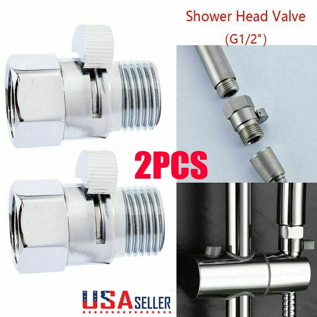 Pengug 2PCS Brass G1/2" Flow Quick Control Shut-OFF Valve Shower Head ...