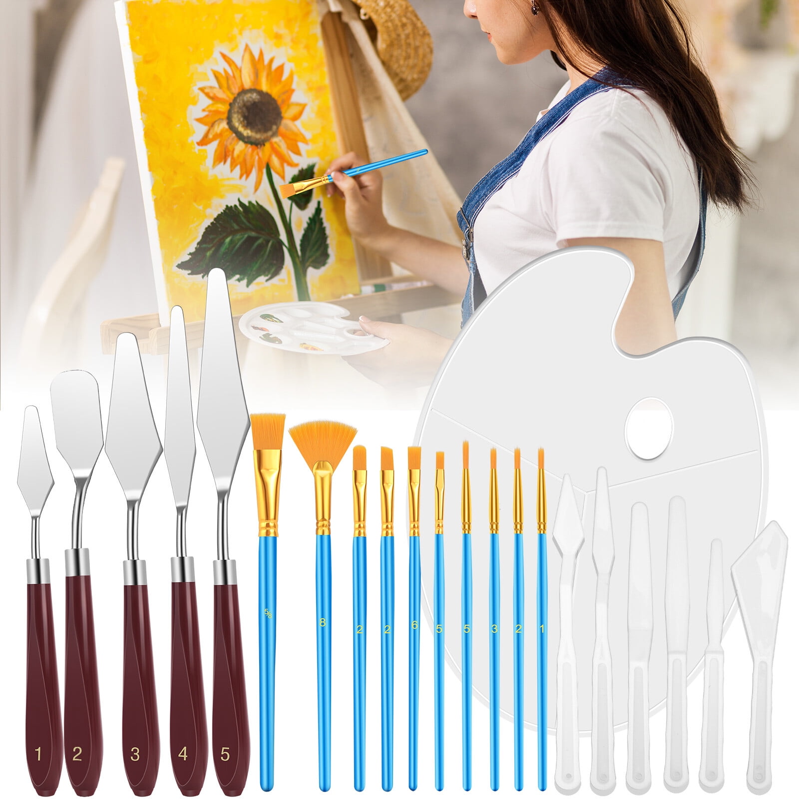 Pengug Artist Spatula Palette Knife and Brush Tool for Oil Acrylic Art ...