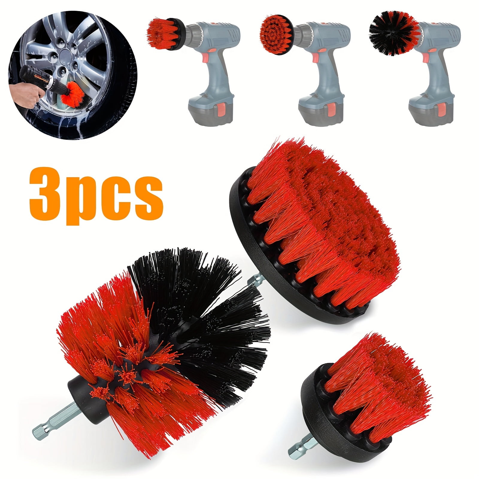 Pengug Car Wash Brush Kit, Car Drill Brush, Car Cleaning Brush, Auto Detailing Brush, Wheel Tire ...