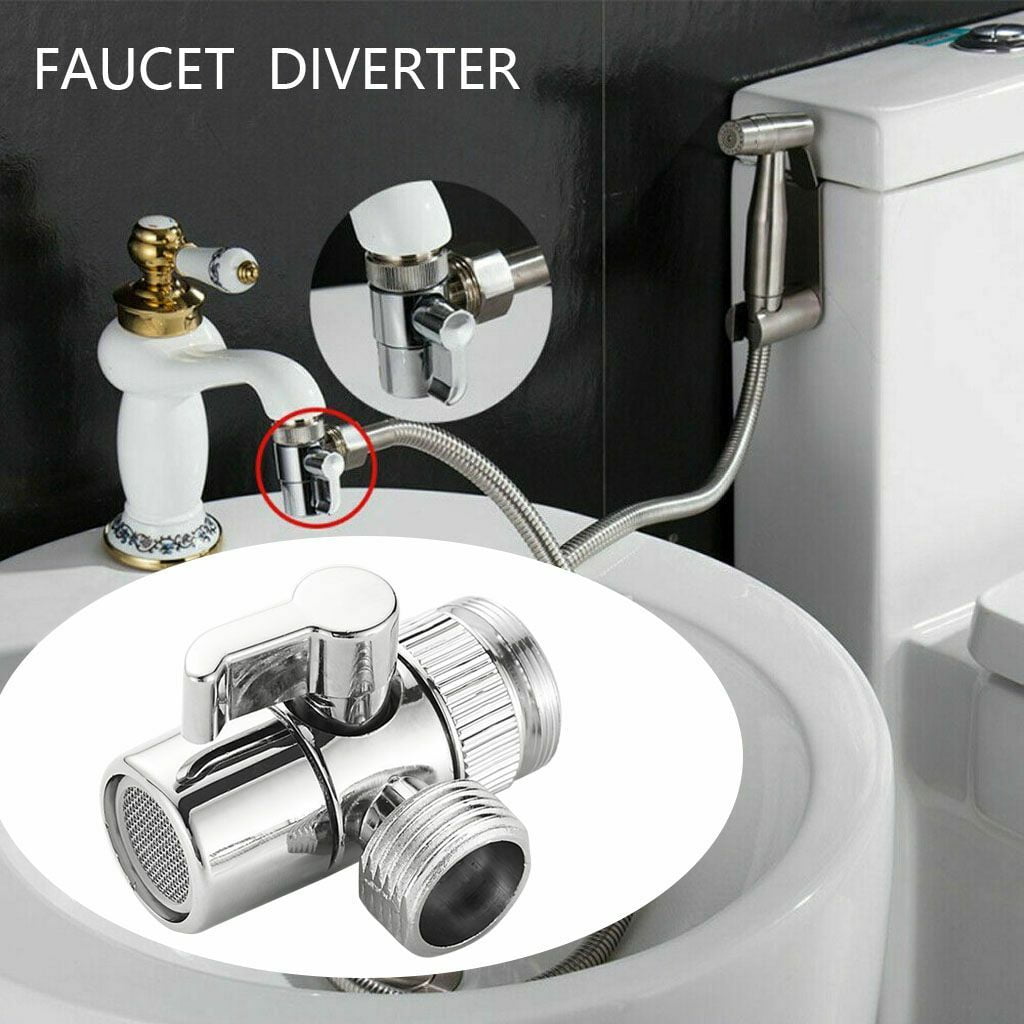 Pengug Faucet Adapter Three Way Diverter Valve To Kitchen Bathroom ...