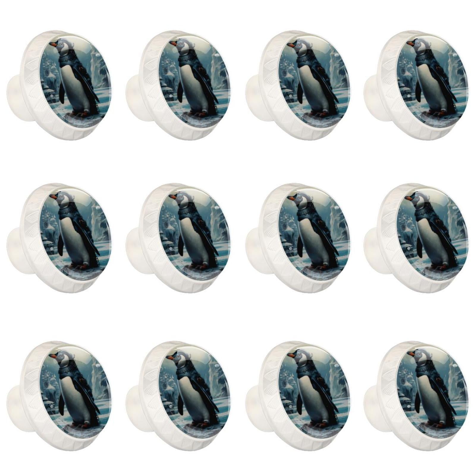 Penguin Animal 12 Pcs White Round Drawer Pulls with Screws,ABS and ...