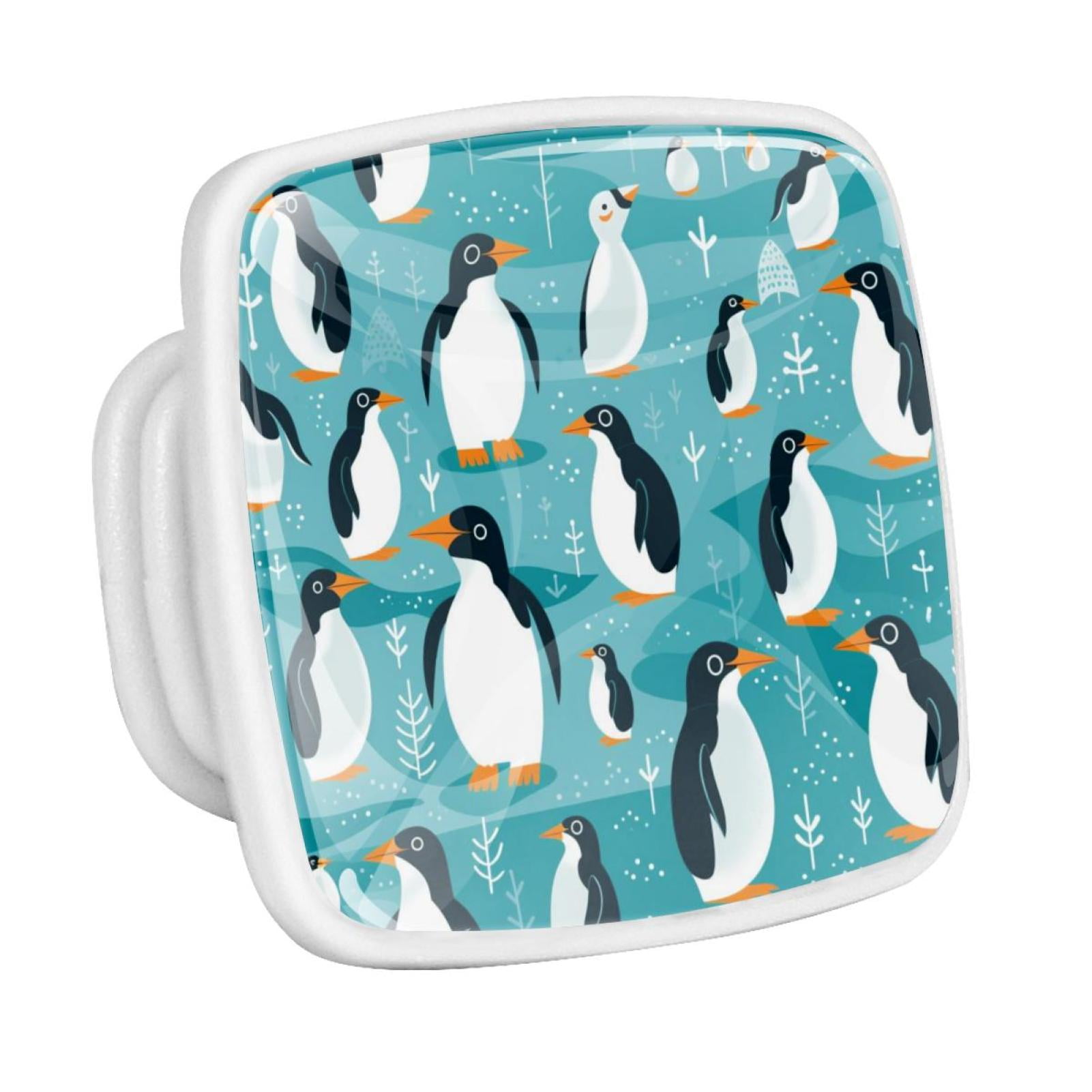 Penguin Animal Fluorescent Drawer Pulls with Screws Square 4-Pack Glow ...