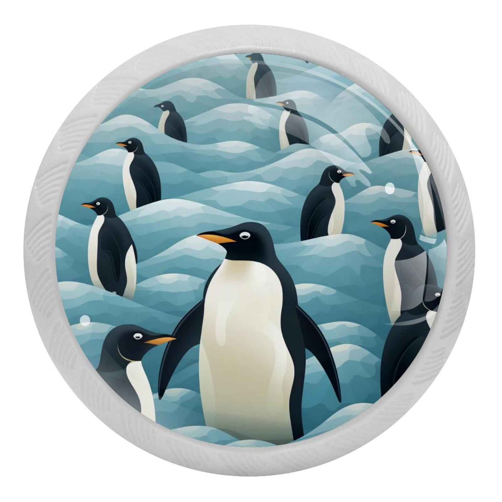 Penguin Animal Pattern 4PCS Cabinet Knobs Pulls Fluorescent Drawer ...