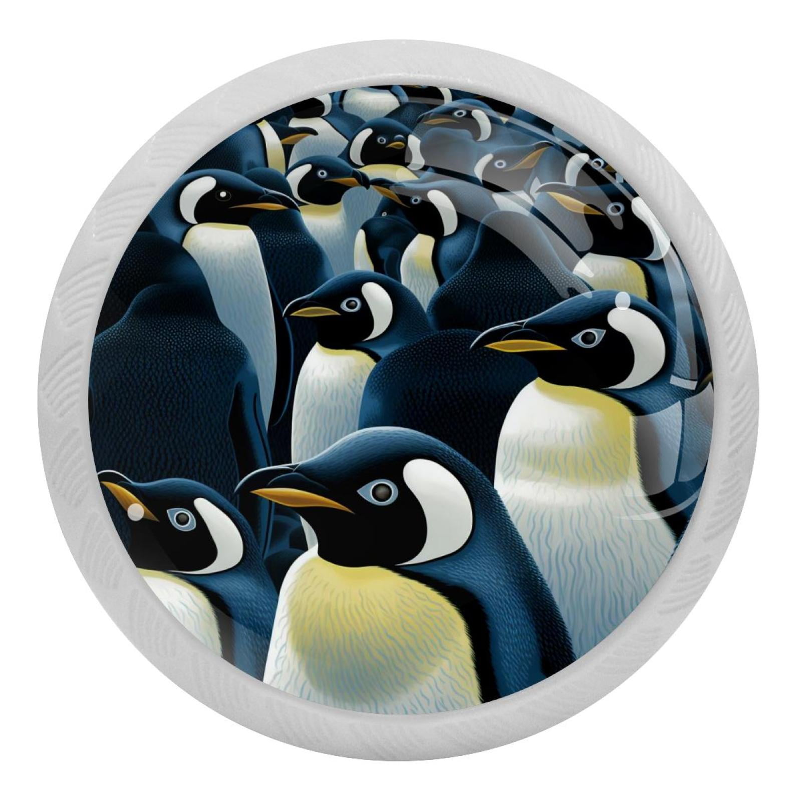 Penguin Animal Pattern 4PCS Cabinet Knobs Pulls Fluorescent Drawer ...